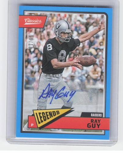 2018 Panini Classics #200 Ray Guy Significant Signatures Blue #/10 | eBay