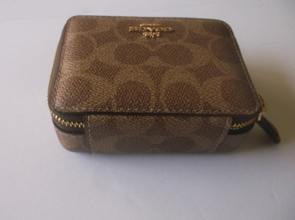 Coach Daily/ Weekly Pill Box Brown/Tan Signature Canvas Leather RARE ...