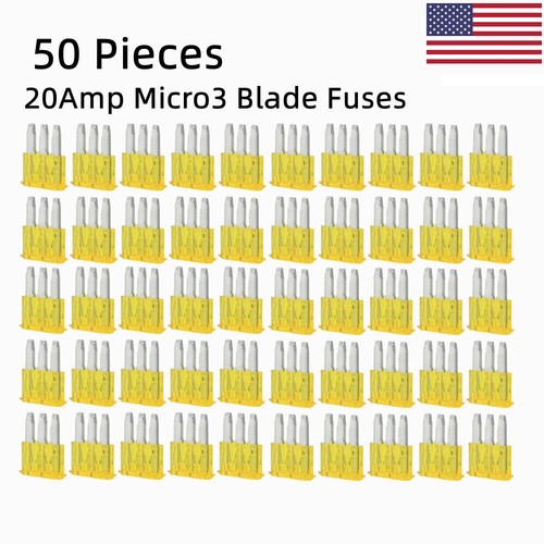 5-100PCS 20A Amp Micro3 3-Pin Prong Blade Fuse 20A 32V Automotive Car ...