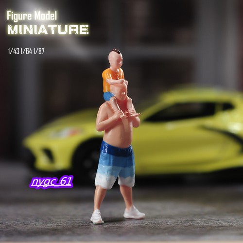 1/64 Scale Scene Miniatures Figure Father and son Doll For Cars Vehicle ...