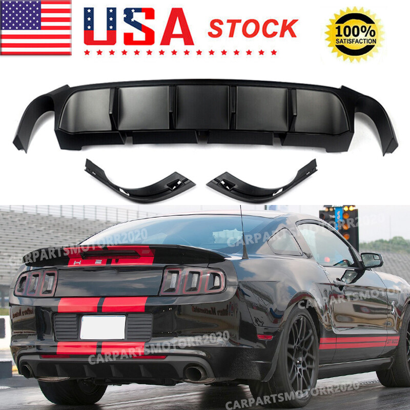 Matte Black V2 Style Shark Fins Rear Diffuser For 2013-2014 Ford ...