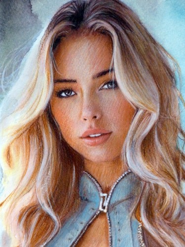 ORIGINAL painting/drawing, model, lingerie, dessous (by W. Berg ...