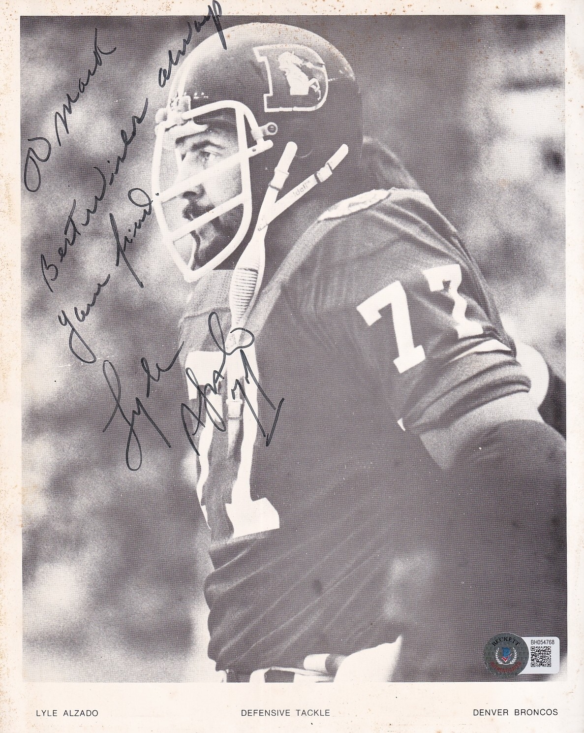 Lyle Alzado Autographed Memorabilia | Signed Photo, Jersey ...