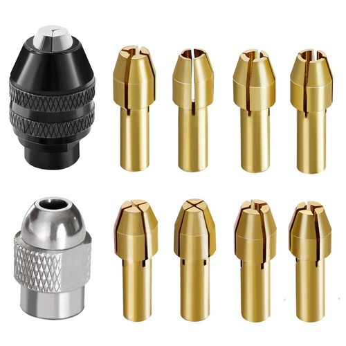 10pcs Brass Drill Chuck Collet Set 4485 4486 Keyless Copper Clips ...
