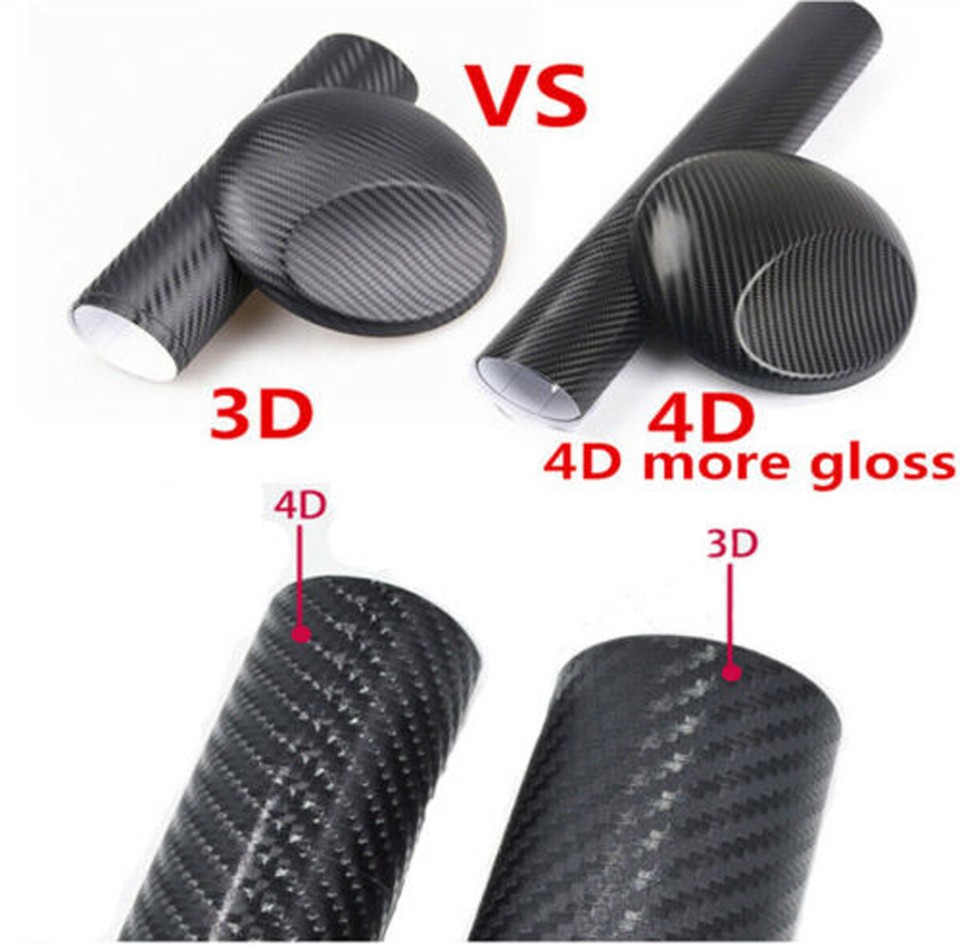 Universal 4D Carbon Fiber Car Rear Bumper Trunk Tail Lip Protect Decal ...
