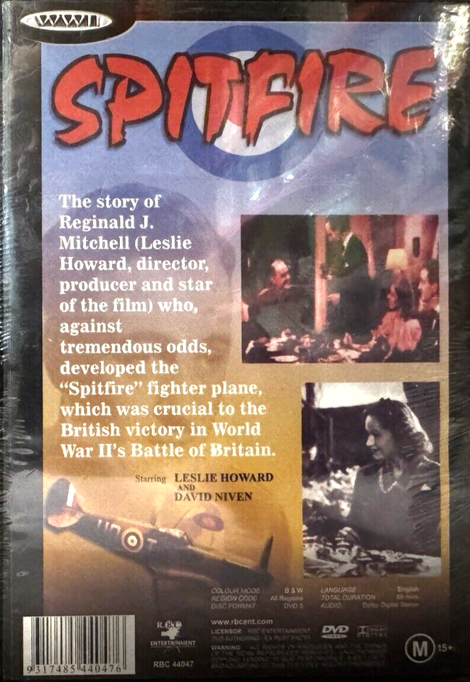 Spitfire Brand New Sealed DVD Leslie Howard David Niven All Region | eBay