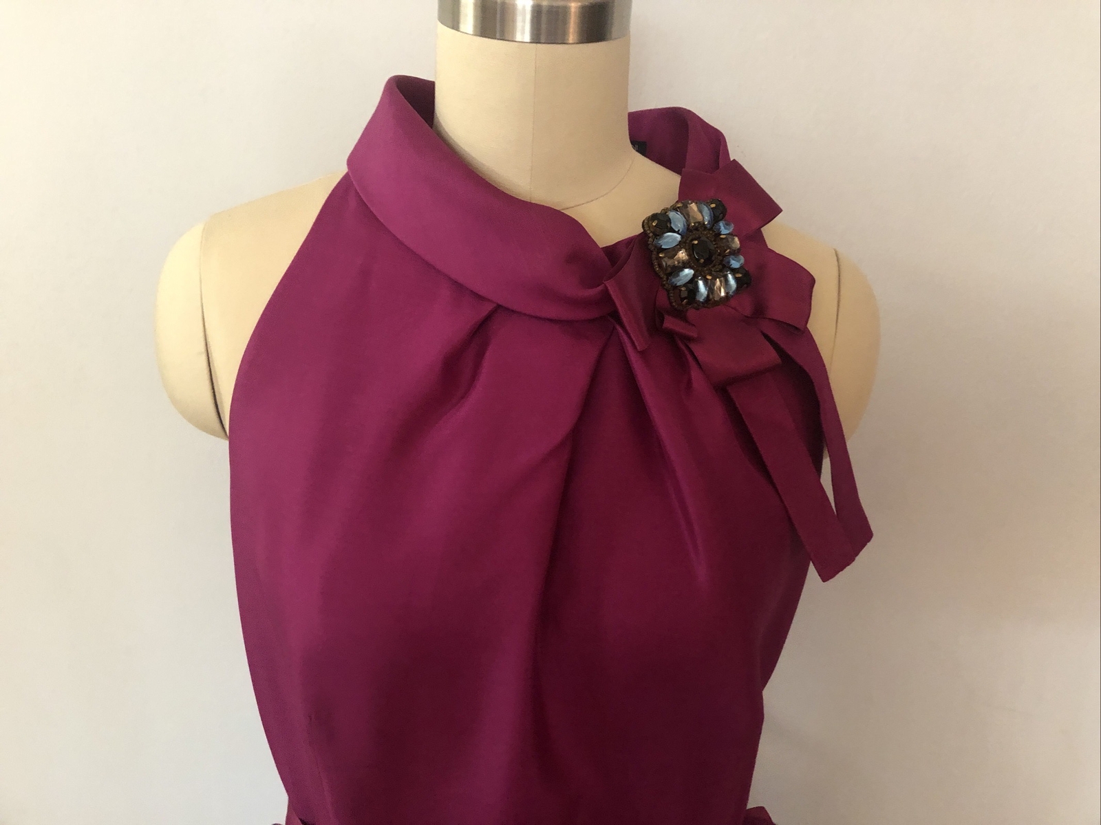 VTG Magaschoni Collection Magenta Silk Shantung Cocktail Dress Size 12 ...
