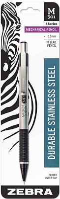 Zebra M-301 Mechanical Pencil 0.5mm Stainless Steel 1/Pk School Office ...