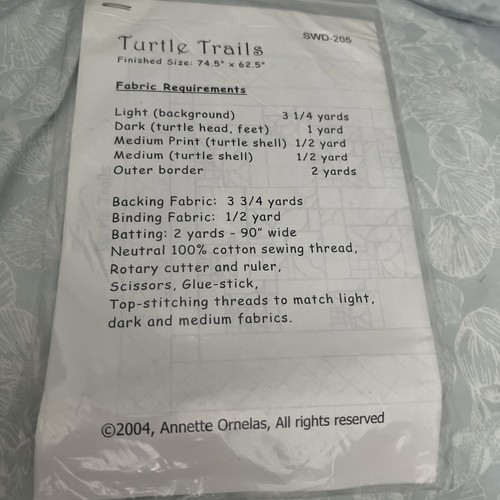 Southwind Designs “Turtle Trails” Quilt Pattern SWD-205 74.5x62.5”. | eBay