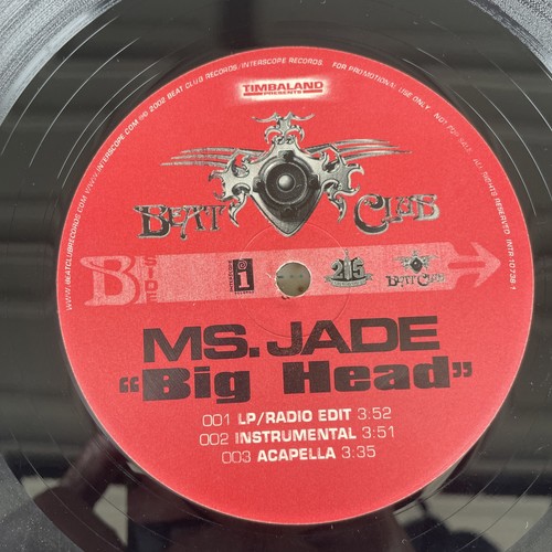 Ms. Jade~Big Head ~2002 Hip-Hop - Timbaland Beat Club- 12" Vinyl Record ...