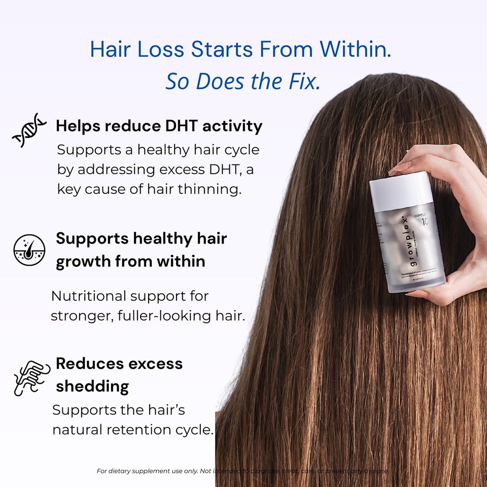GROWPLEX Complex10 Hair Support Supplement with Biotin Collagen & 10 ...
