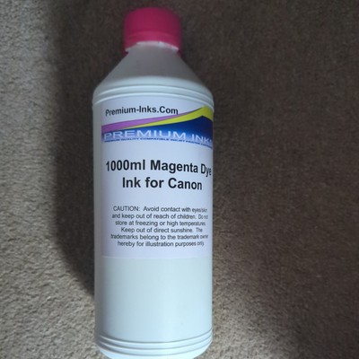Litre 1000ml Magenta Refill Ink for Canon Printer Refillable Cartridges ...