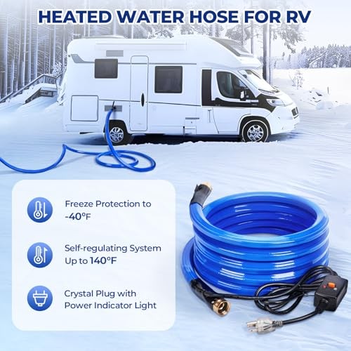Heated Water Hose for RV, Water Line Freeze Protection, 5/8" Inner 15FT ...