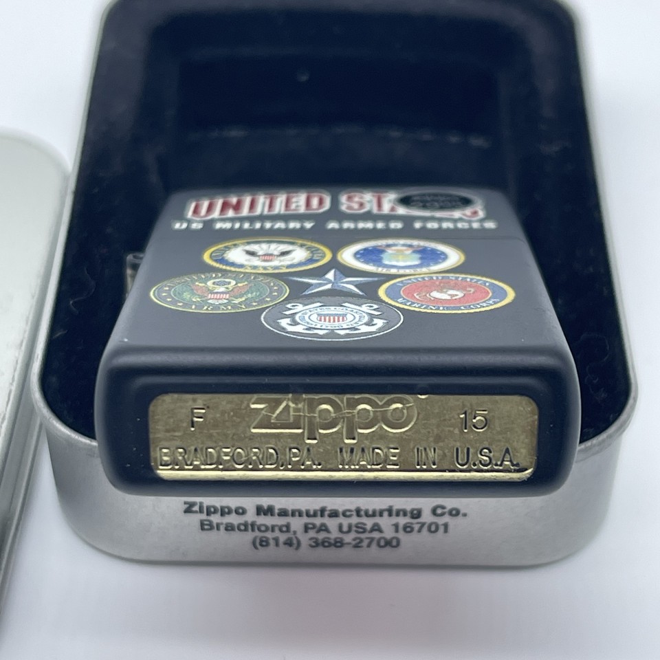 Zippo Lighter US Military Armed Forces Emblems Black Made in USA ...