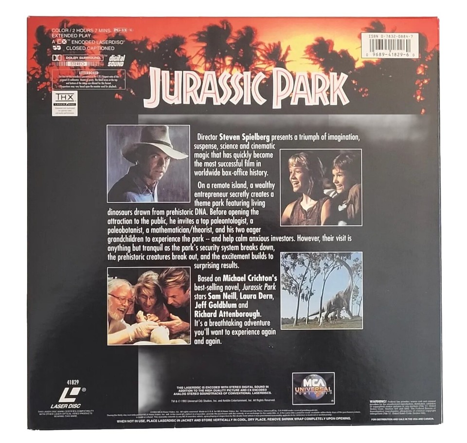 Jurassic Park (Laserdisc, 1997) 96894333669| eBay