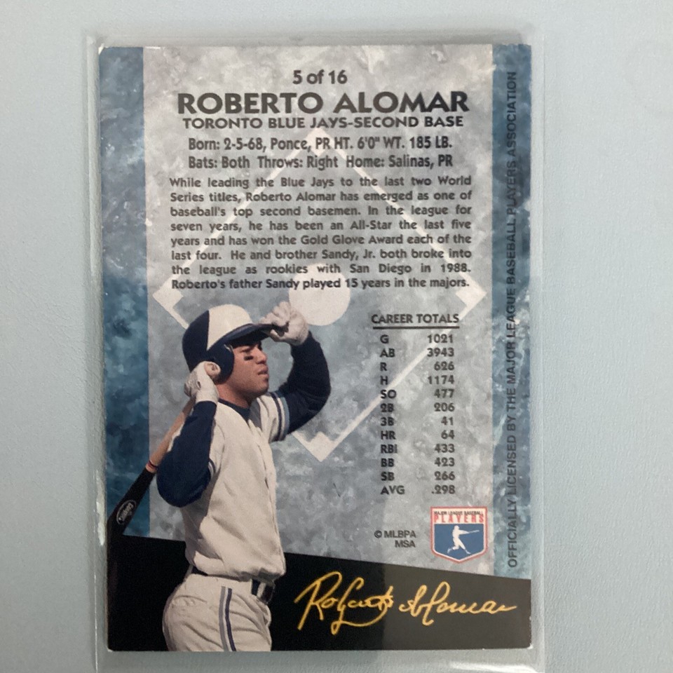 1995 Post Collector Series Roberto Alomar #5 Toronto Blue Jays Baseball ...