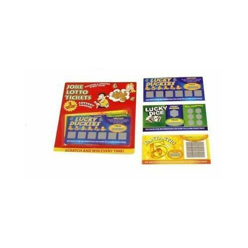 Pack of 6 Fake Joke Lottery Lotto Ticket Scratch Cards. lottery Laughs ...