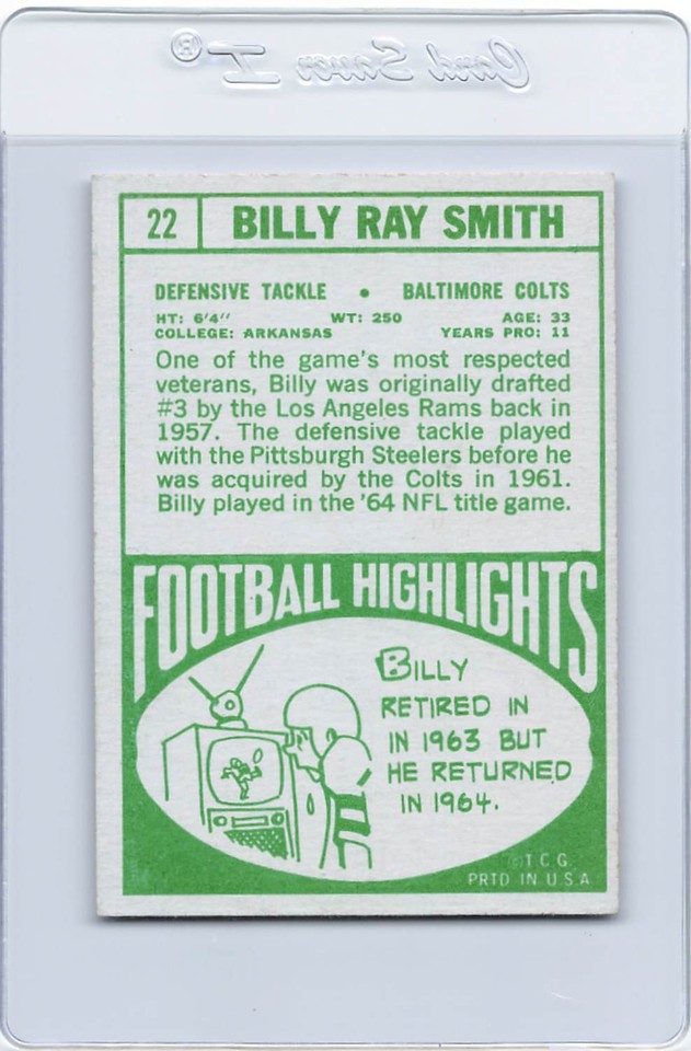 1968 Topps #22 Billy Ray Smith Colts EX/MT *DA-C9509 | eBay