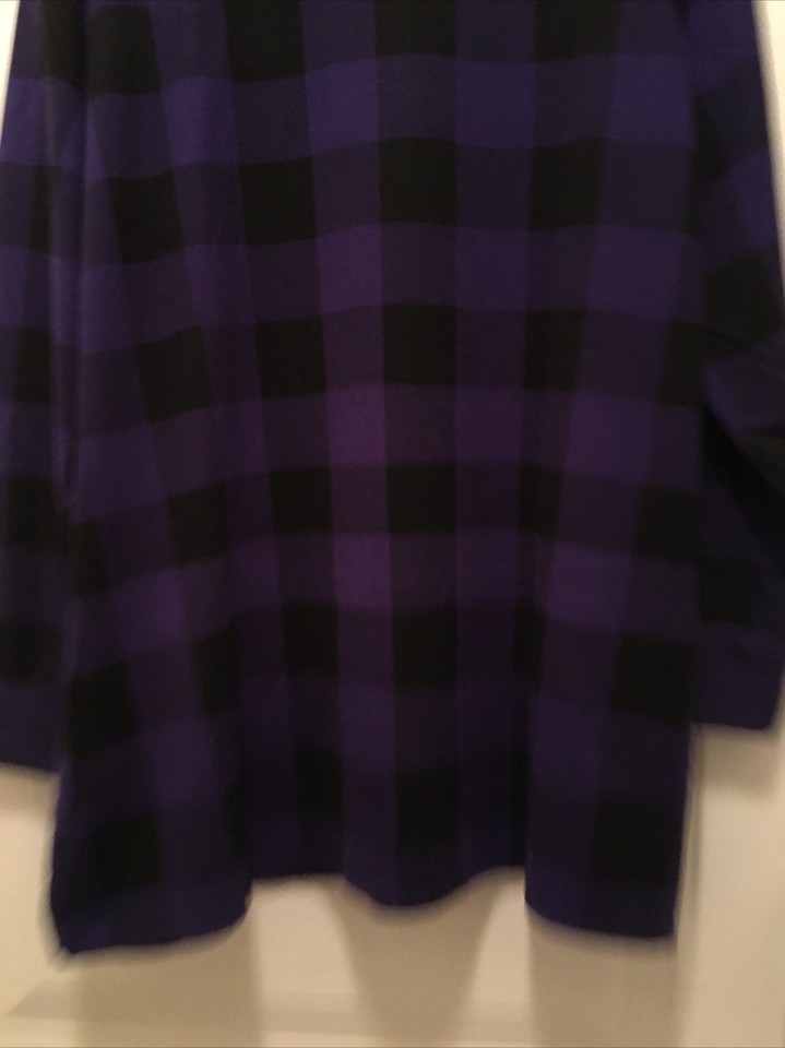 Quacker Factory Women's Top Sz 1X Halloween Purple Plaid Cozy Sequin ...