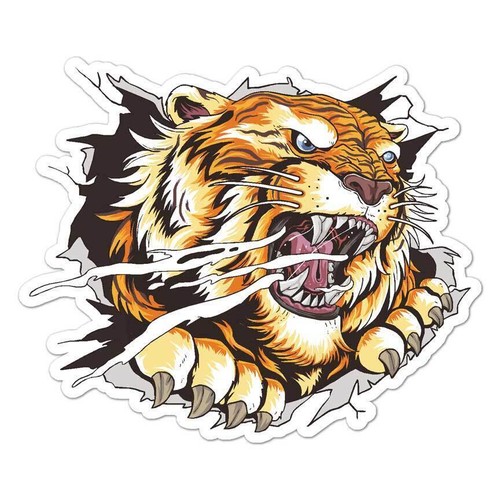 Tiger Rip Tear Claws Sticker Decal | eBay