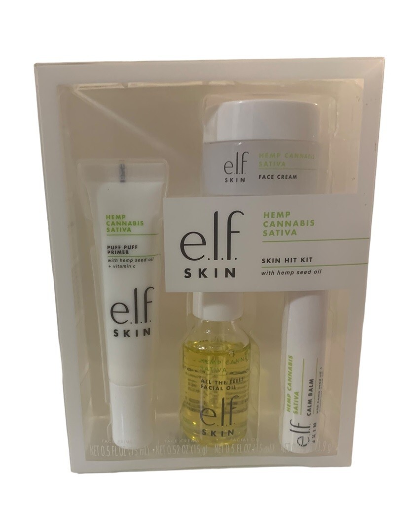 e.l.f. Hemp Skin Care Hit Kit Travel Elf 4 pack Gift Set with Hemp Seed ...
