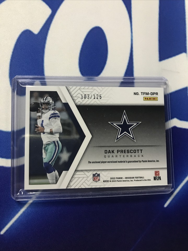 Dak Prescott 2022 Obsidian Trifecta Material Relic /125 Cowboys | eBay