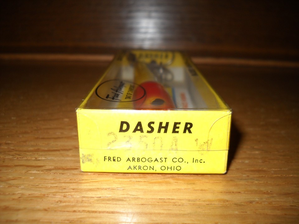 Vintage Fred Arbogast Dasher Surface Darting Lure #2350 A - New in Box ...