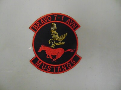 PATCH MILITARY OLDER GERMAN MADE BRAVO 7-1 AVIATION MUSTANGS | eBay