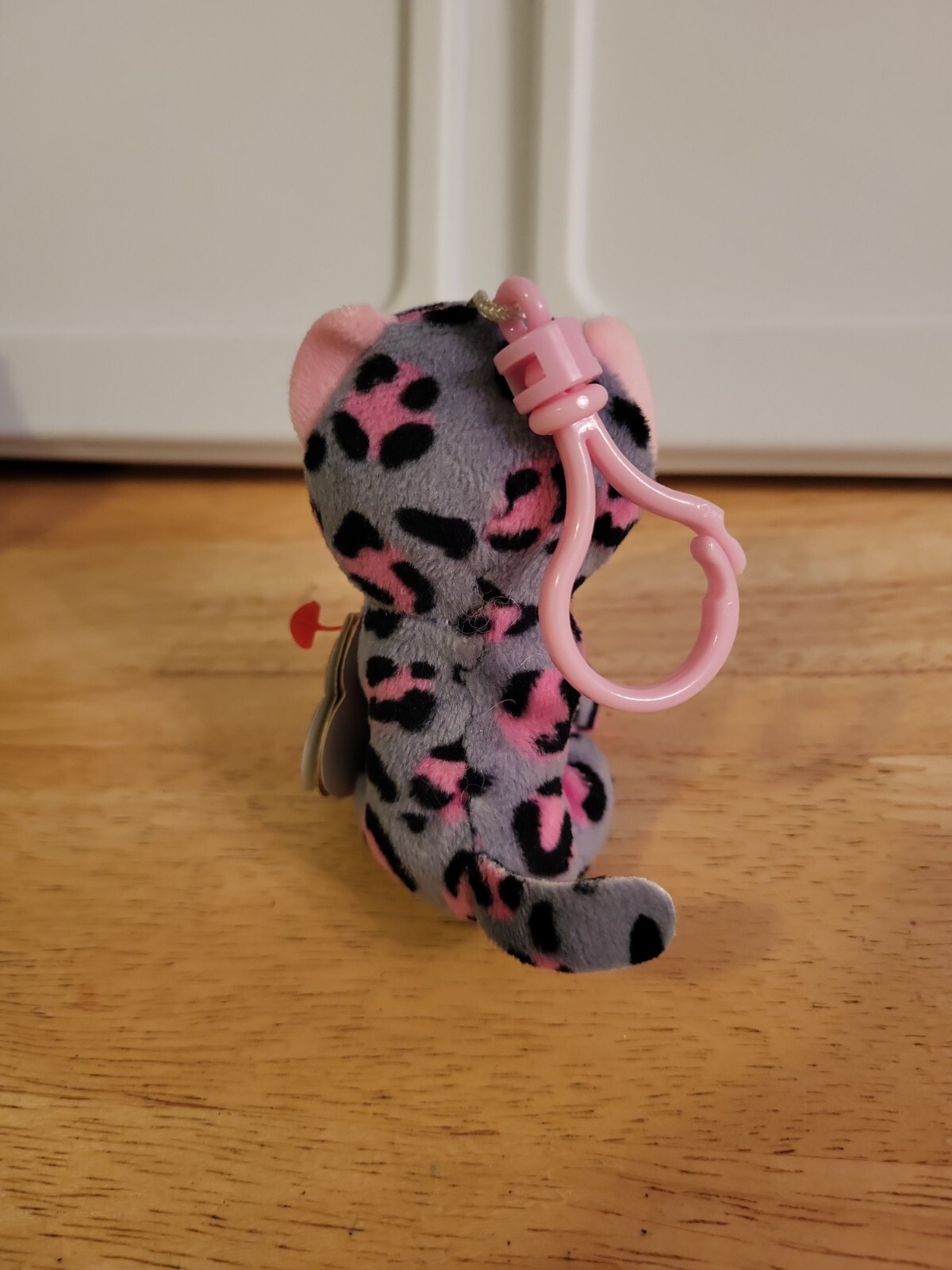 Ty Tasha Pink Grey Leopard Beanie Boo Boos 3" Key Clip Plush 2015 for ...