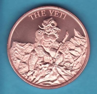 2020 THE YETI Copper Round Coin 1 TROY oz. CRYPTOZOOLOGY Series ...