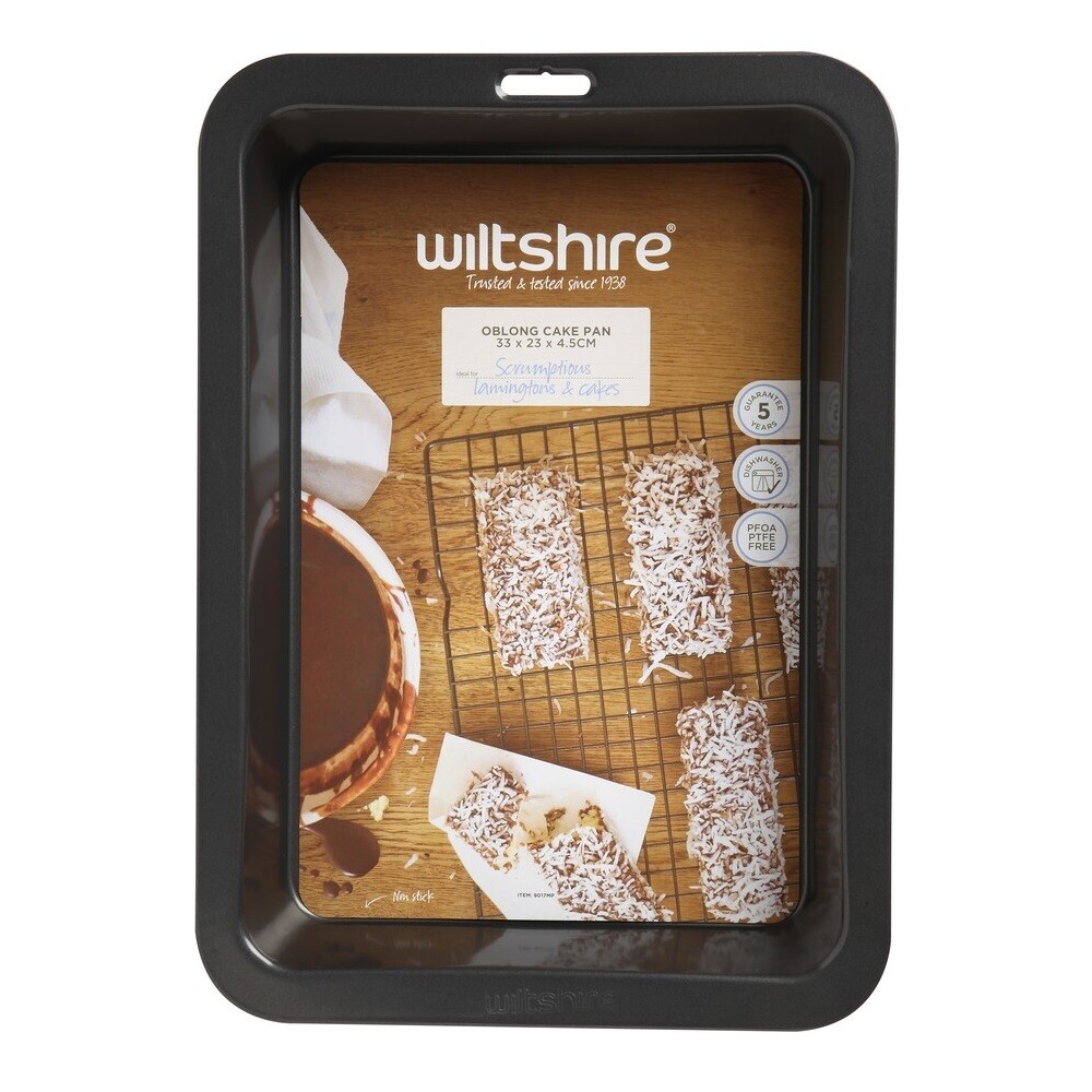 NEW WILTSHIRE NON STICK OBLONG CAKE PAN 33cm x 23cm Rectangle Lamington ...