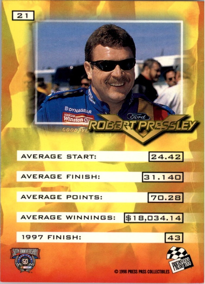 1998 VIP Explosives #21 Robert Pressley - RAC | eBay