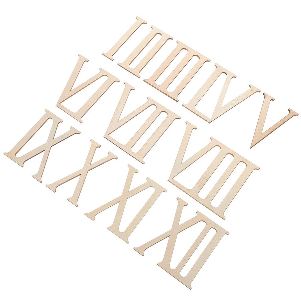 24Pcs Unfinished Wooden Roman Numerals for Wedding and Party ...