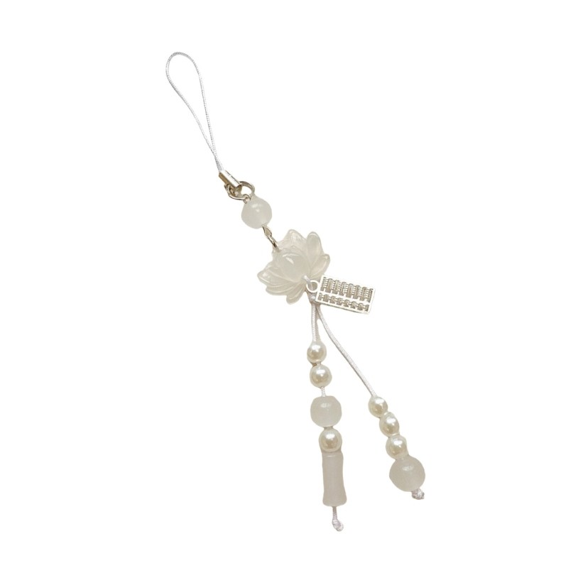 Lotuses Keyring Pendant Handmade Beaded Phone Chain Accessory Camera ...