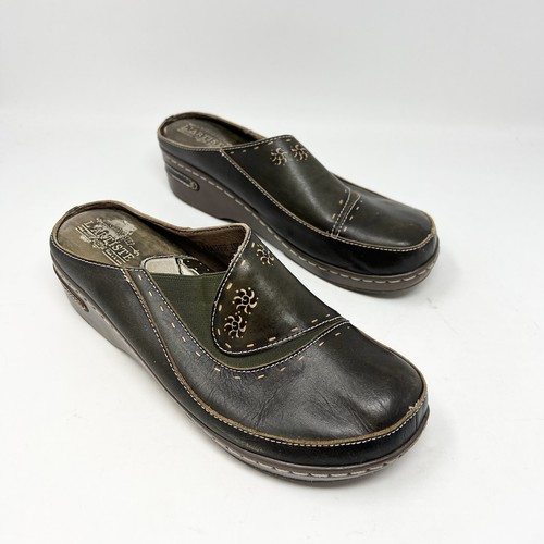 L’ARTISTE BY SPRING STEP Chino Tooled Open Back Clog Green Size 42 EU ...