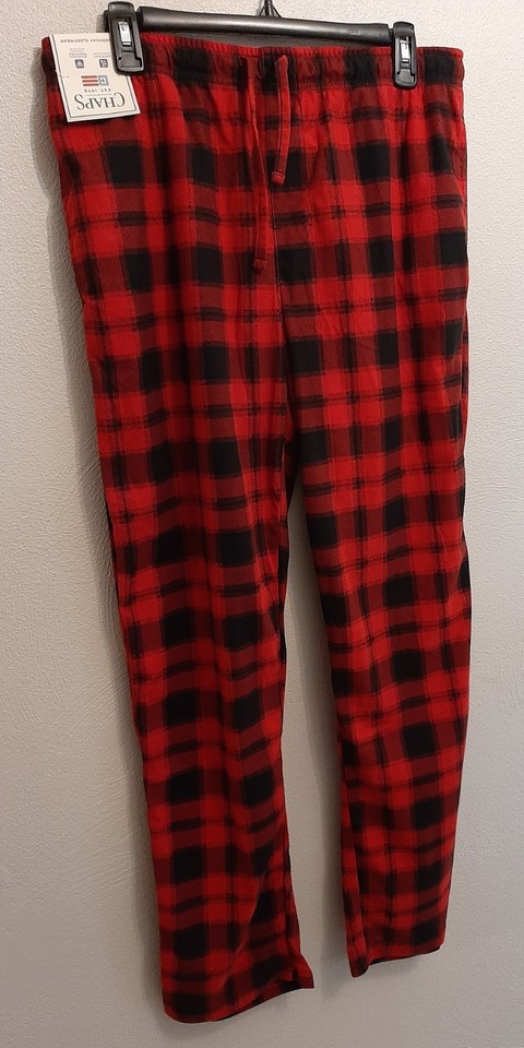 Men's Pajama Pants New, Chaps Plaid Size M, Pockets, Elastic ...