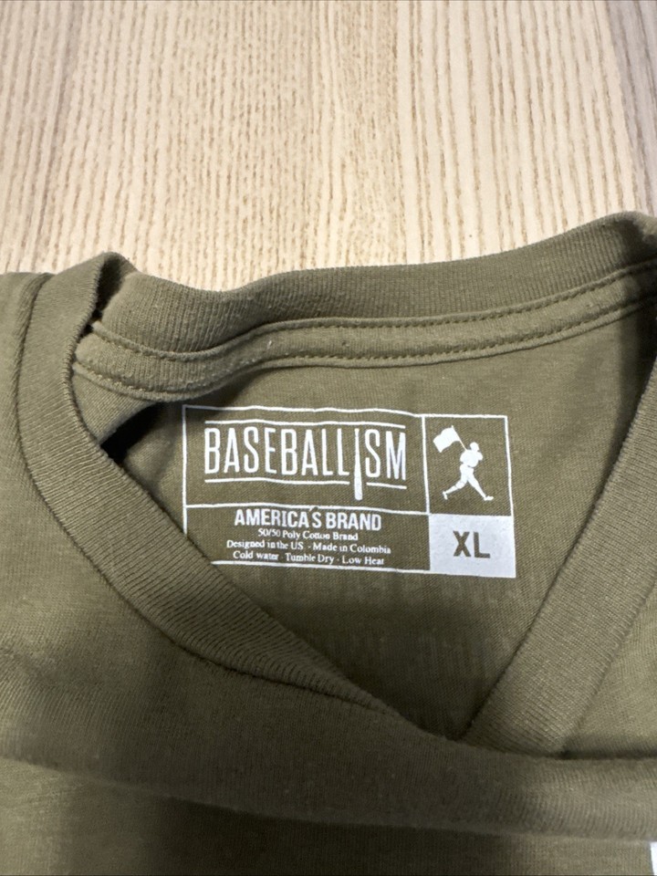 BASEBALLISM T-Shirt Home Of The Brave Lyrics USA Flag Baseball Mens NEW ...