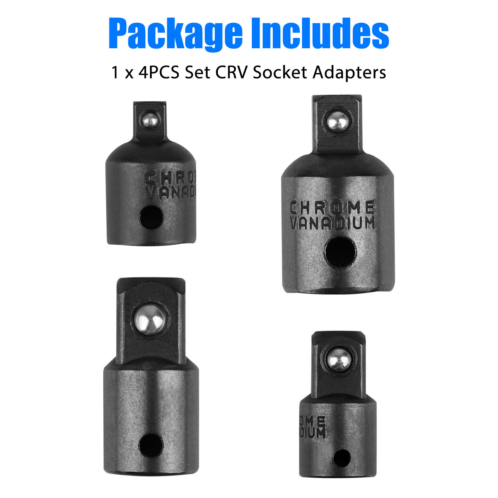 4-pack 3/8" to 1/4" 1/2 inch Drive Ratchet Socket Adapter Reducer Air ...