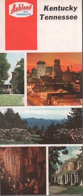 1966 Ashland Oil Road Map: Kentucky Tennessee NOS | eBay