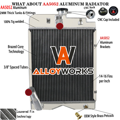 3Row Tractor Radiator for Massey Ferguson 35 TE20 TEA20 TO20 TO30 TO35 ...