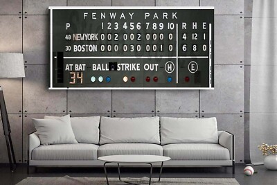 Fenway Park Scoreboard 30" x 67" Removable World Series Customized ...