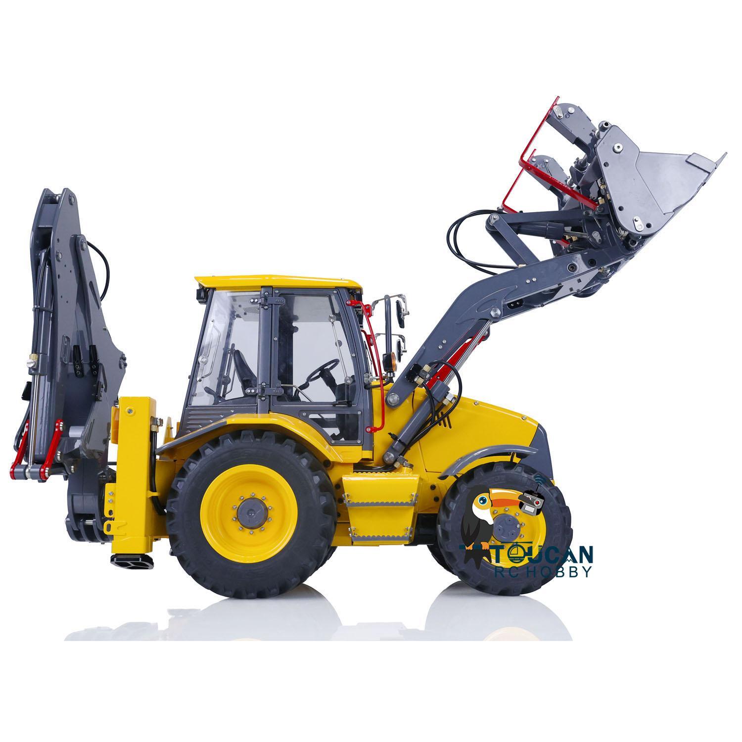 LESU 1/14 RC Backhoe AOUE BL71 Loader Metal Hydraulic Digger 2 in 1 ...