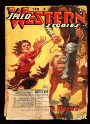 PULP: Speed Western Stories #2 2/1943-H.J. Ward cover art-Laurence ...