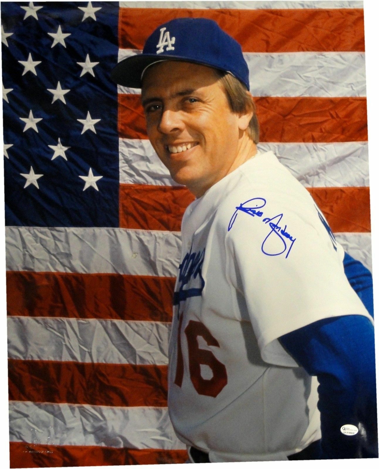 Rick Monday Hand Signed Autographed 16x20 Photo American Flag ...