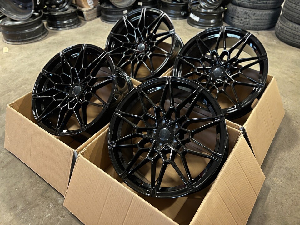 18" x 8" Gloss Black Wheels Fit 2017-2023 BMW 5 Series M550i 540i | 18 ...