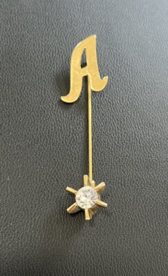 Letter “A” Initial Stick Pin With Clear Rhinestone | eBay