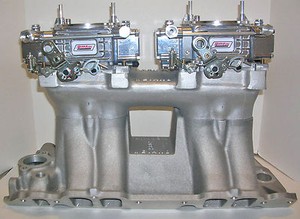 QUICK FUEL 450 CFM 2X4 DUAL QUAD TUNNEL RAM CARBURETORS VACUUM ...