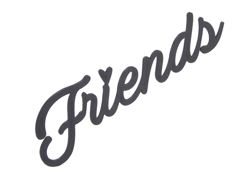Friends Word Art Sign Home Kitchen Decor Wall Hanging Cursive Script ...