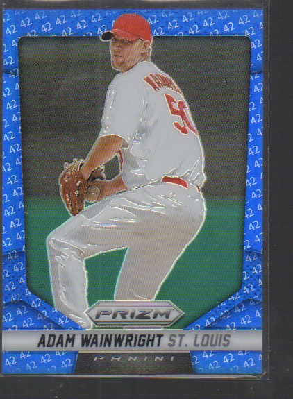ADAM WAINWRIGHT 2014 PANINI PRIZM BLUE PRIZMS CARD #46 /42 | eBay