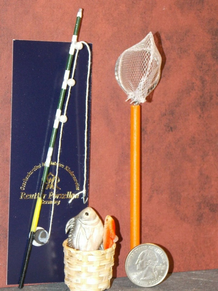 Dollhouse Miniature Food Fishing Rod Set by Reutter 1:12 E9 Dollys ...